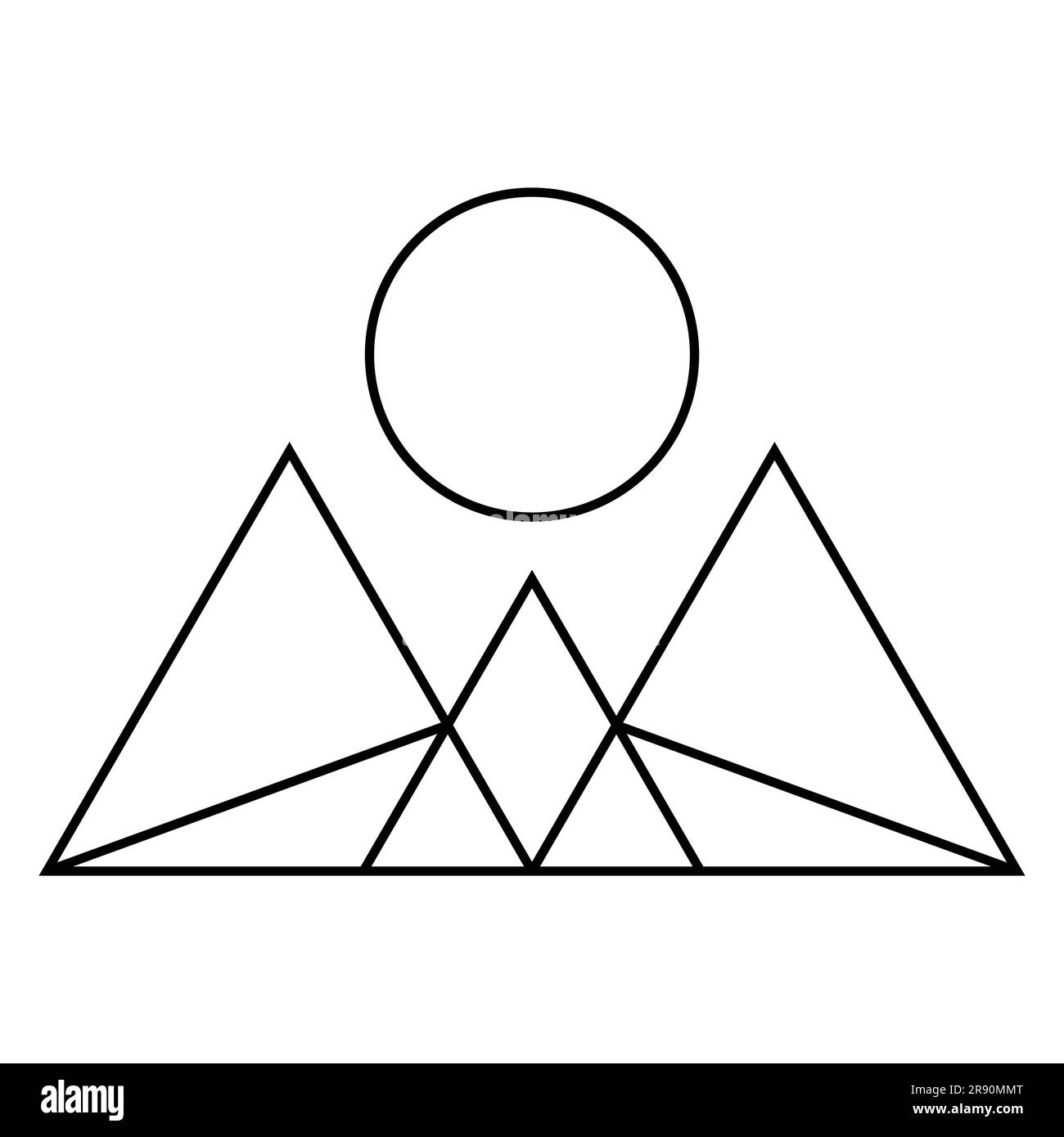 Vector triangle sun nature symbol Black and White Stock Photos & Images ...