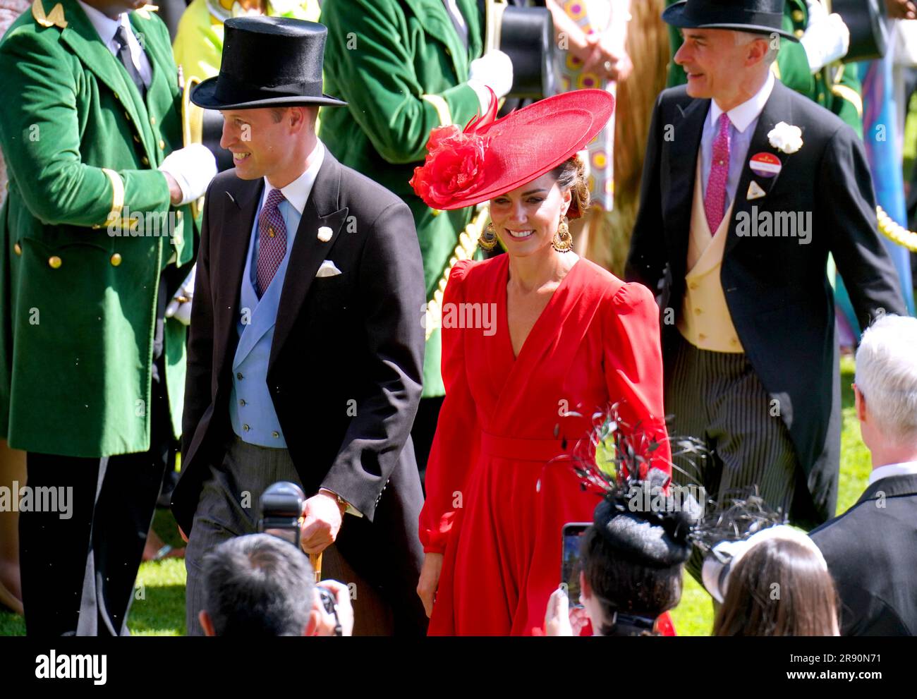 The Prince and Princess of Wales following the trophy presentation for ...