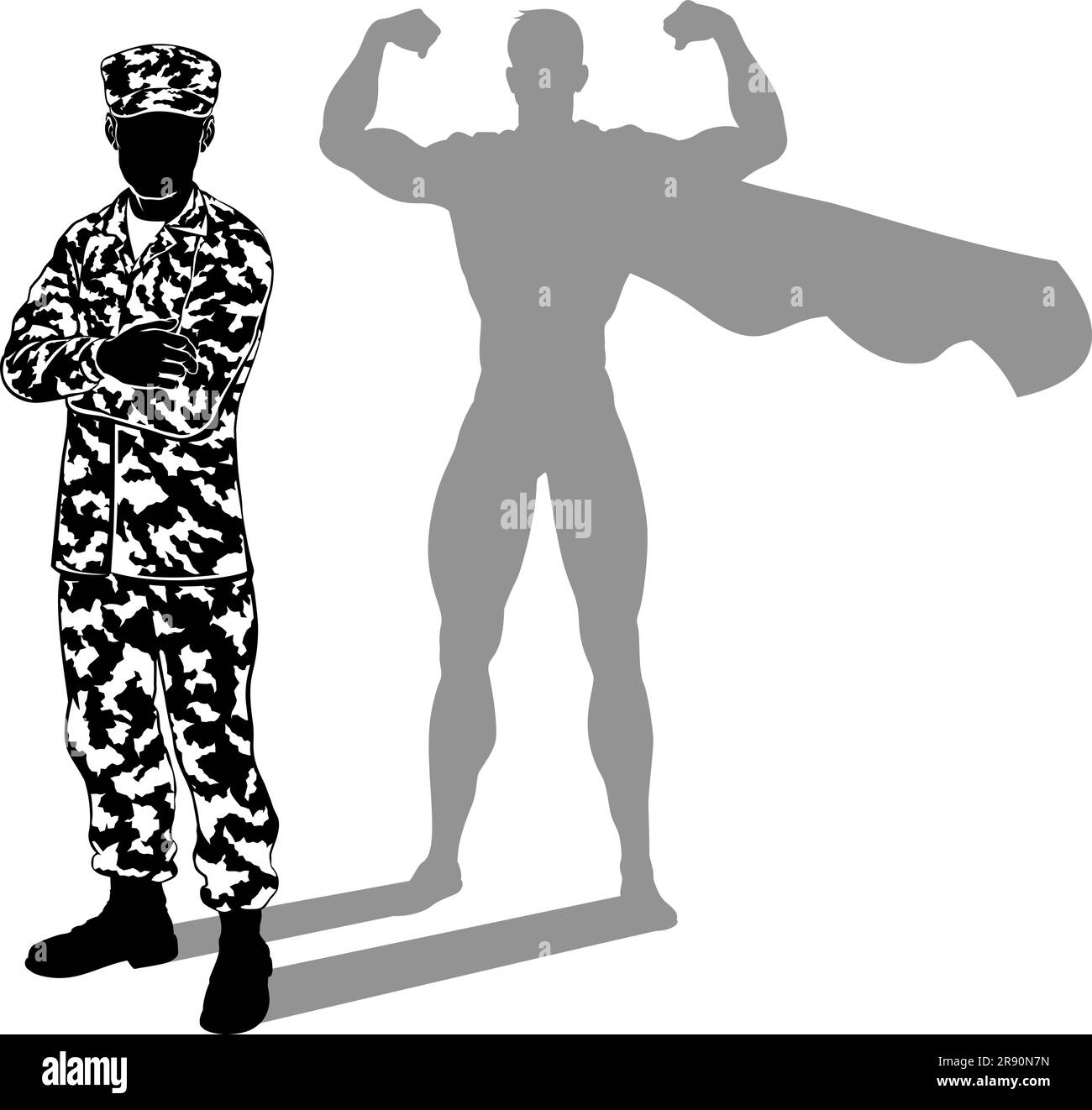 Super Hero Soldier Silhouette Superhero Shadow Stock Vector Image & Art ...