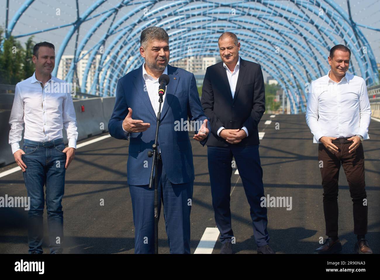 Bucharest, Romania. 23rd June, 2023: (L-R) Robert Negoita, the mayor of ...