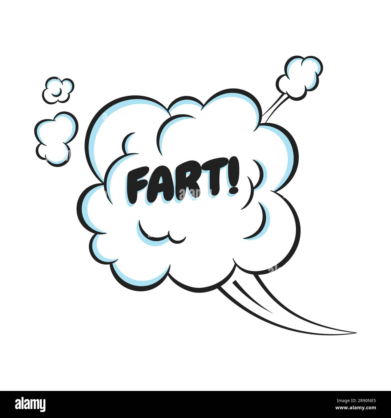 Fart smoke smelling cloud with skull and crossing bones pop art comic ...