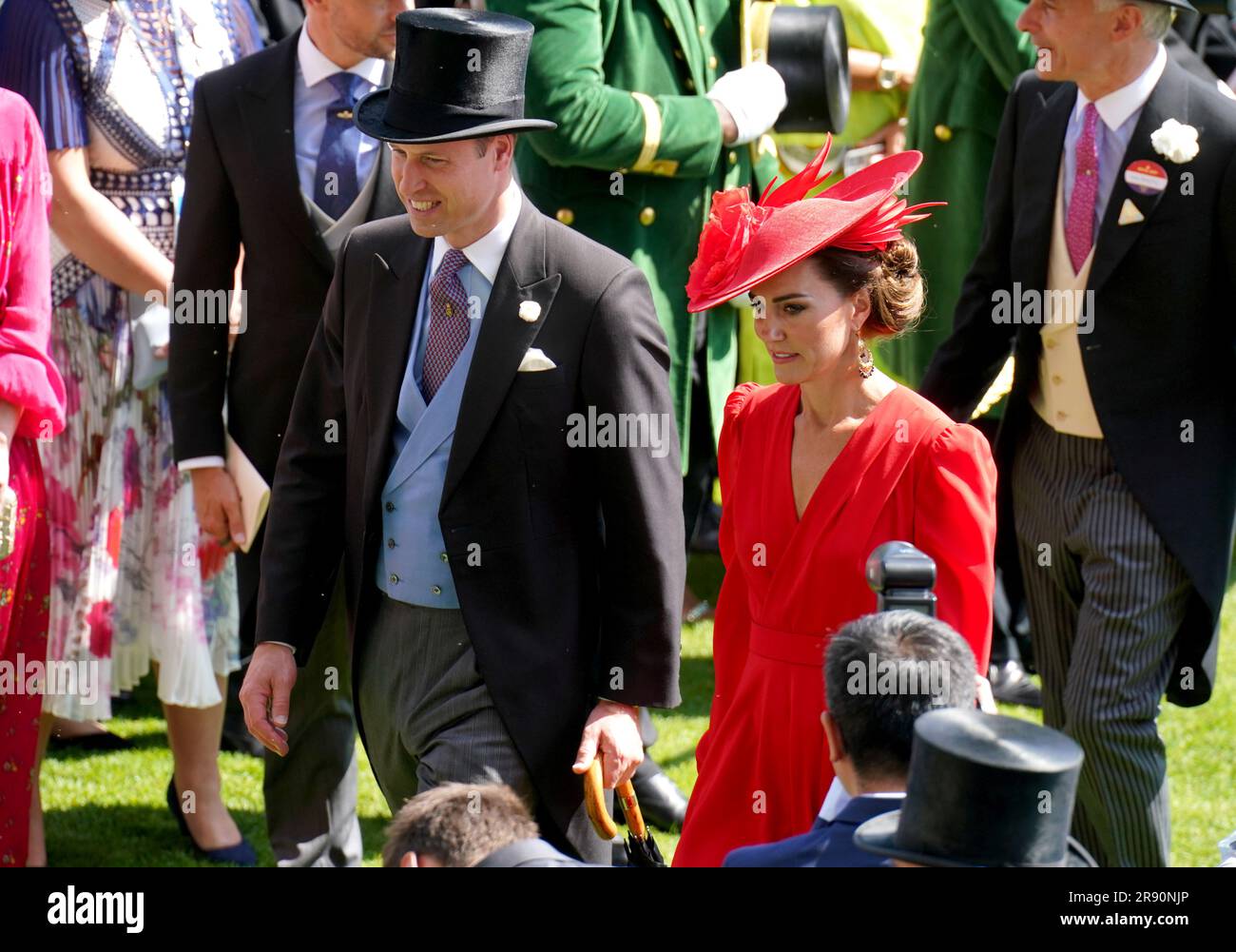 The Prince and Princess of Wales following the trophy presentation for ...