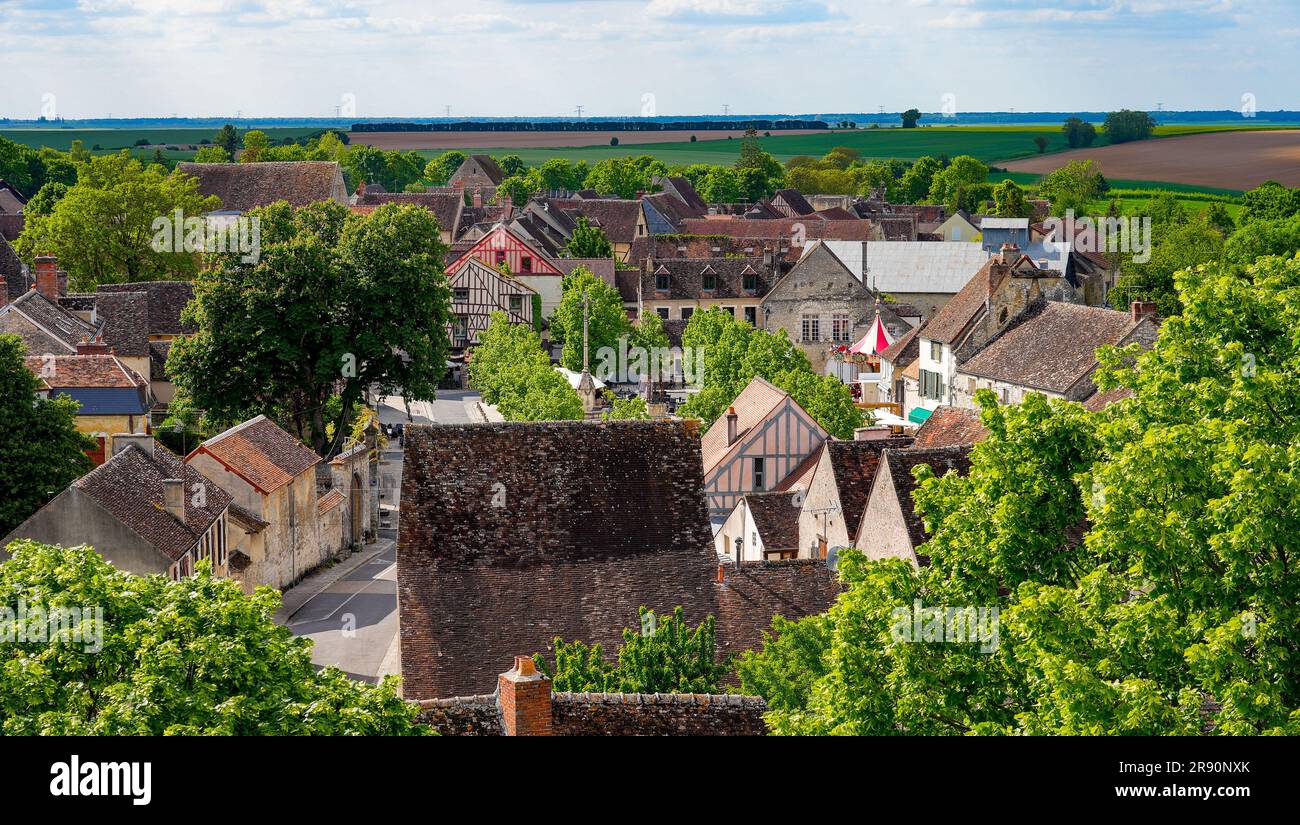 Aerial view of Place du Châtel ("Chatel Plaza") the main square of ...