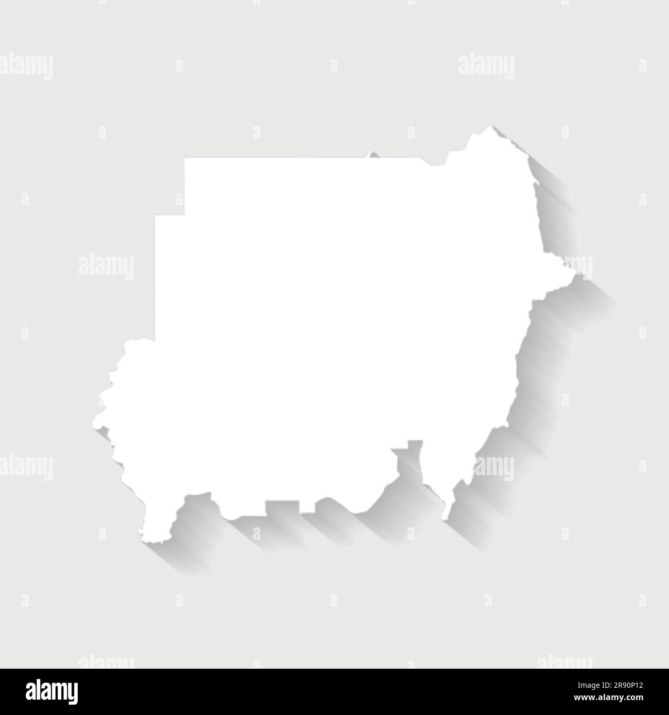 Simple white map of Sudan, vector, illustration, eps 10 file Stock ...