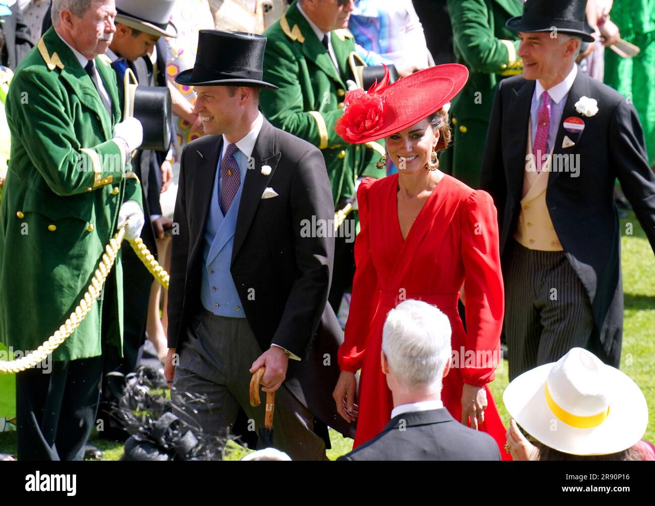 The Prince and Princess of Wales following the trophy presentation for ...