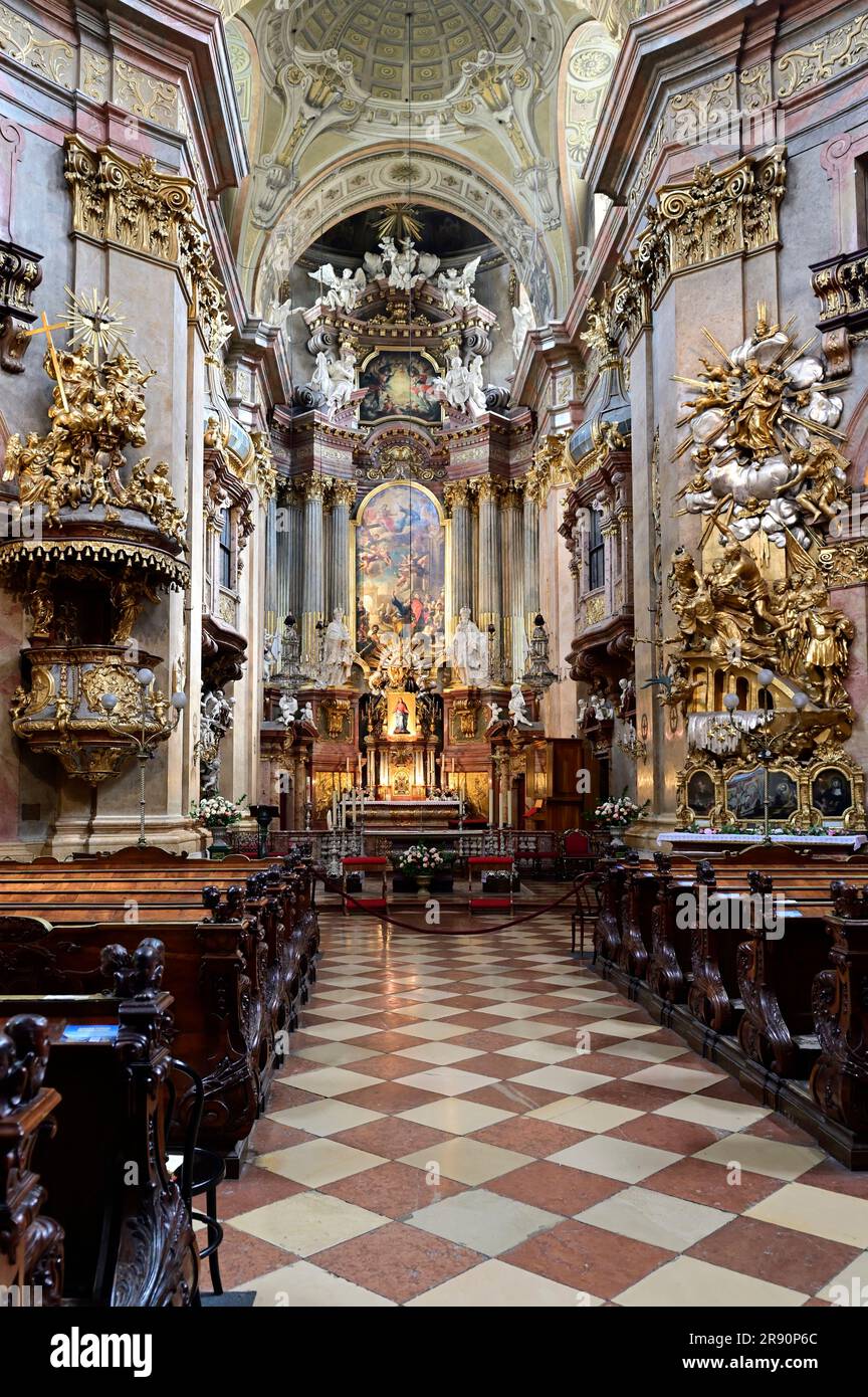 Vienna, Austria. St. Peters Church, Baroque Roman Catholic parish ...