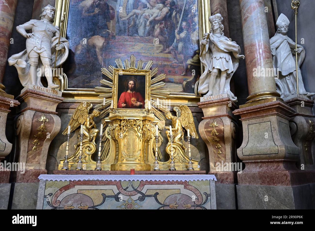Vienna, Austria. The Peterskirche ( St. Peters Church ) Baroque Roman ...