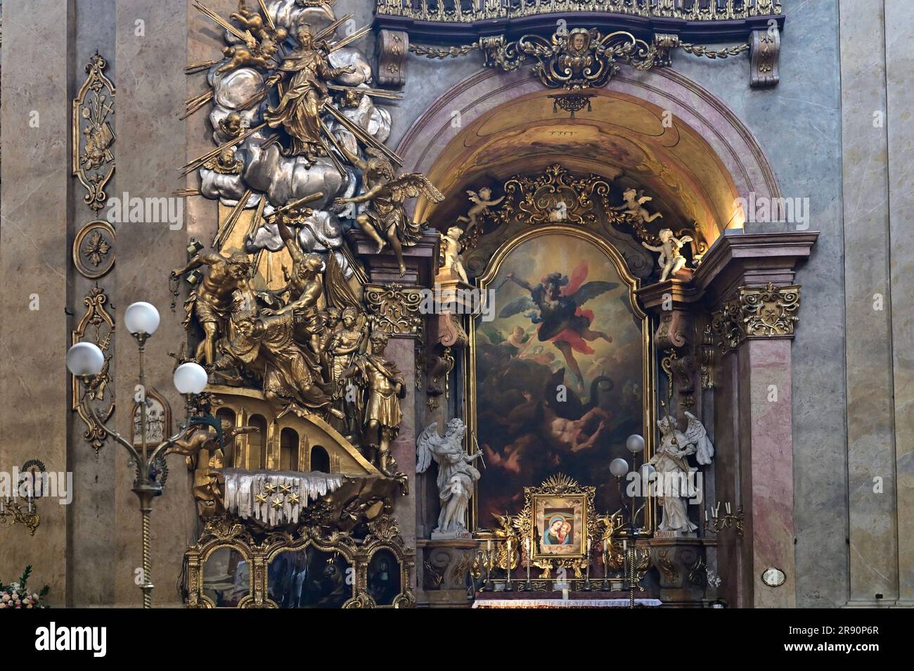 Vienna, Austria. The St. Peters Church, Baroque Roman Catholic parish ...
