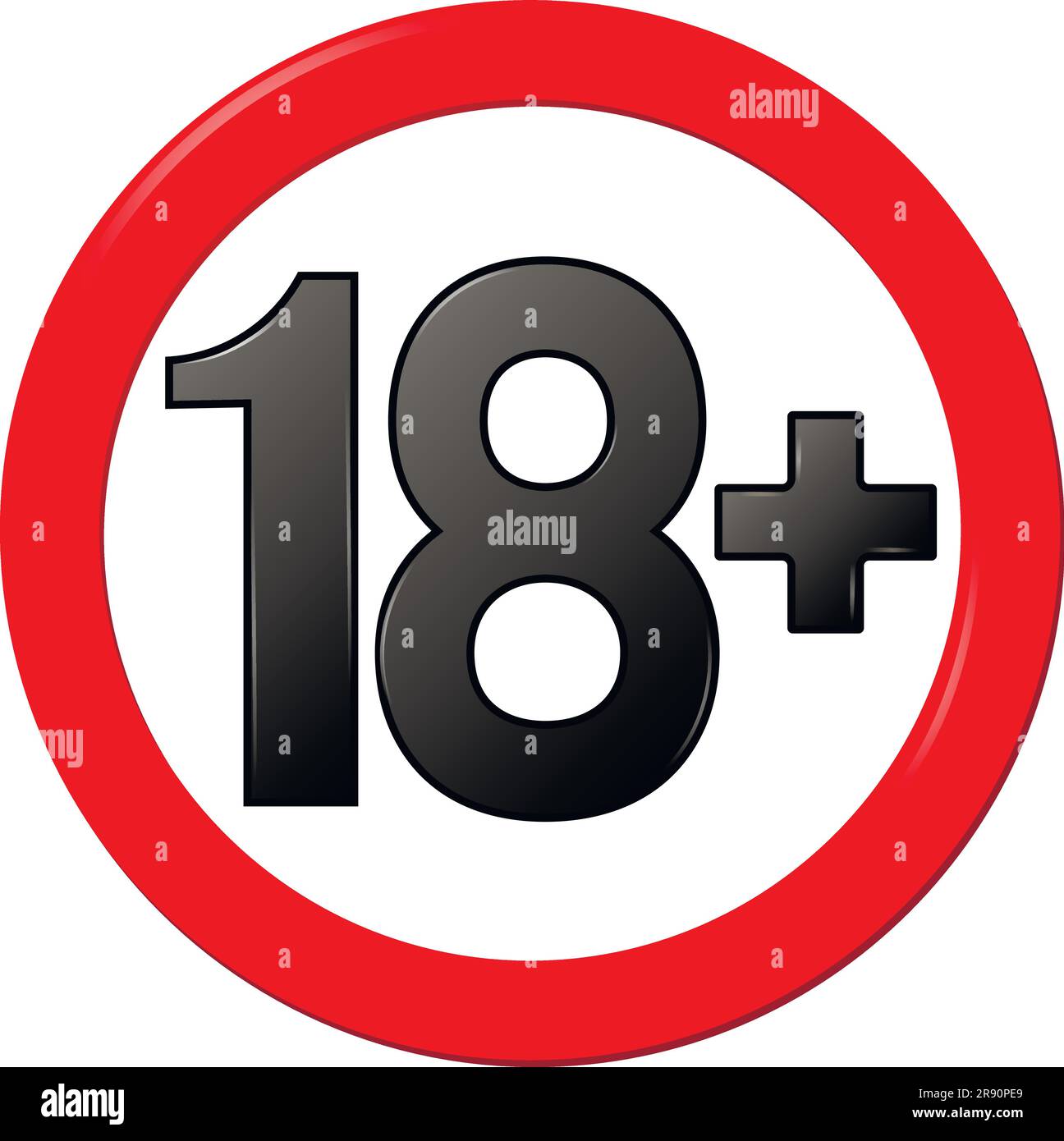 18 plus sign isolated on white background Stock Vector Image & Art - Alamy