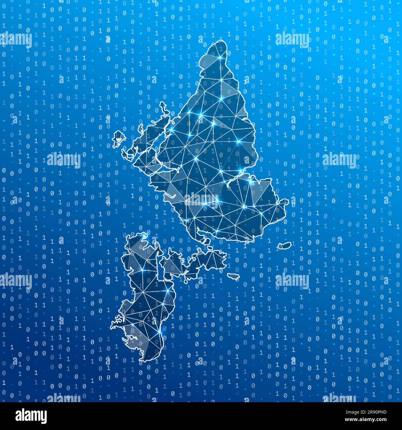 Network map of Siargao. Island digital connections map. Technology ...