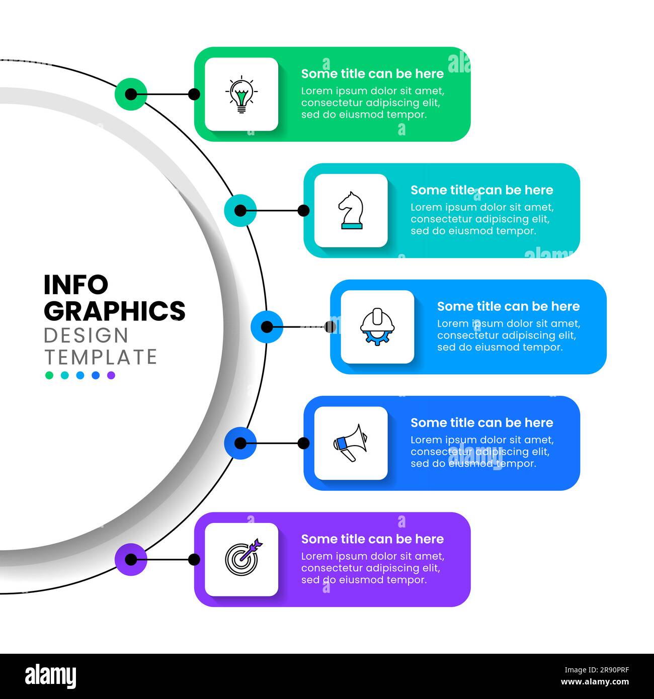 Infographic template with icons and 5 options or steps. Circle. Can be used for workflow layout ...