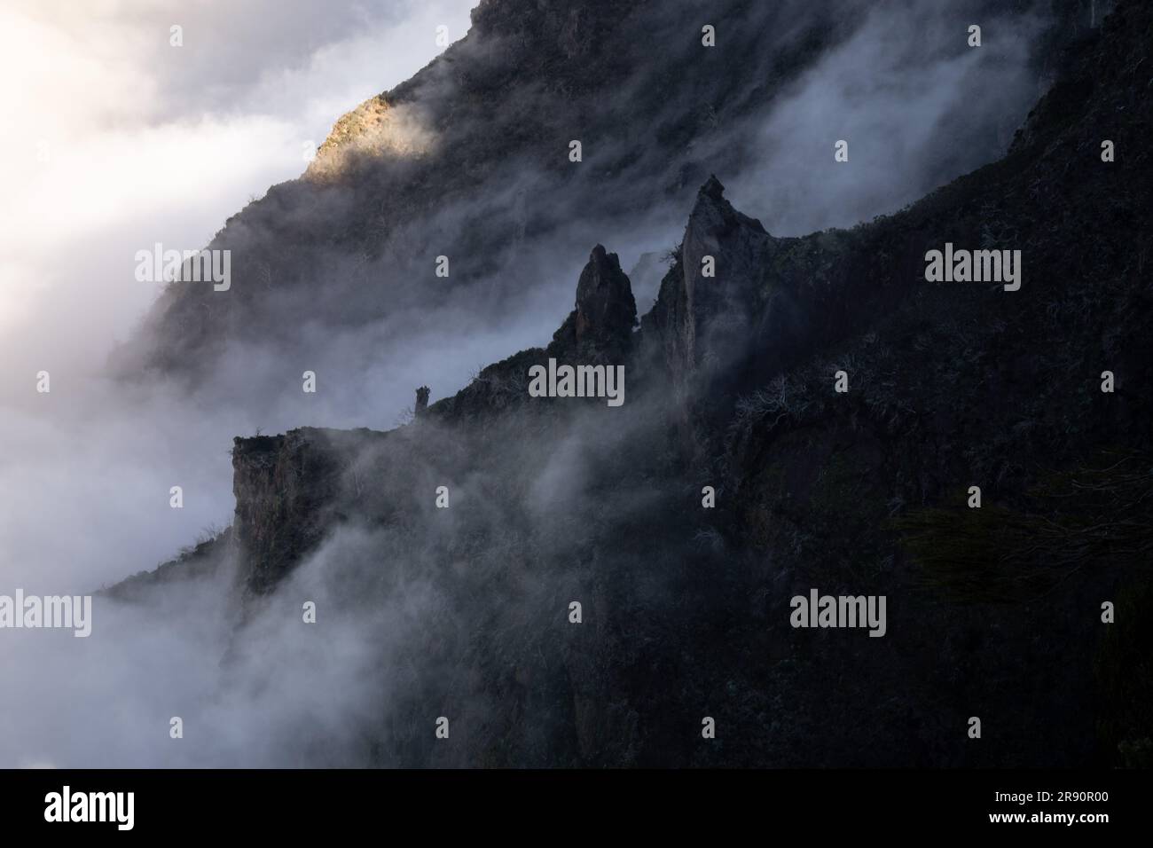 A scenic landscape with mountainous terrain Stock Photo - Alamy