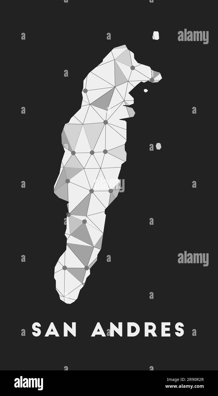 San Andres - communication network map of island. San Andres trendy ...