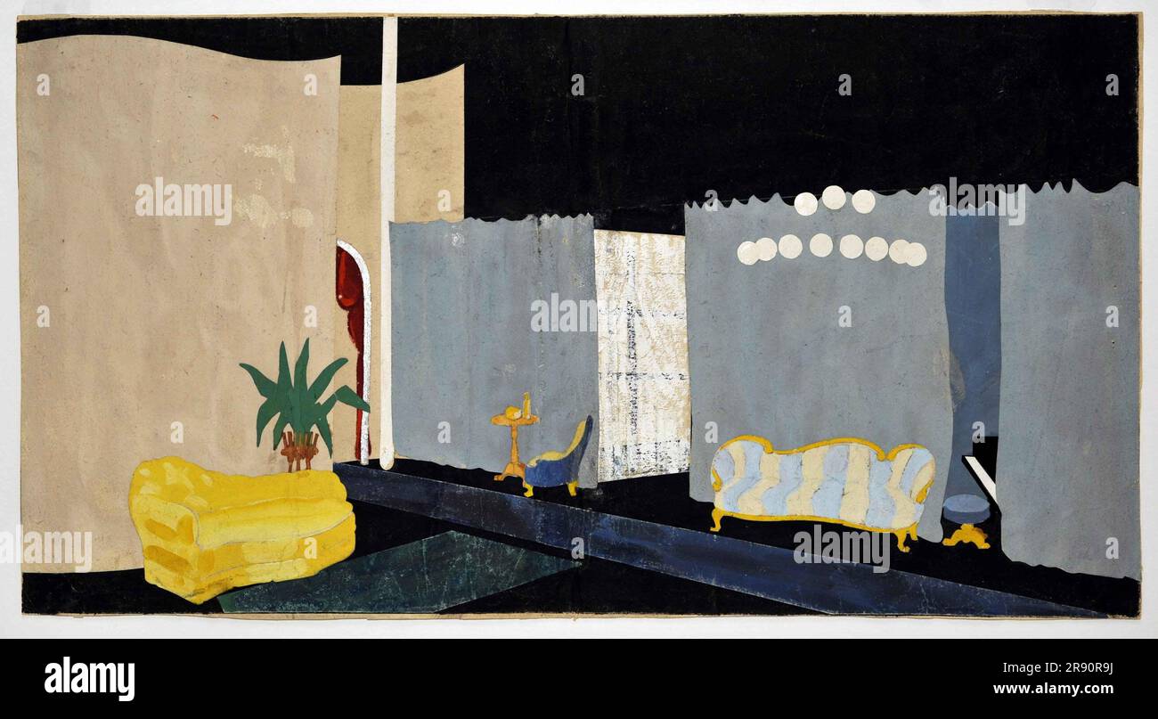 Stage design for the theatre play The Lady of the Camellias by ...