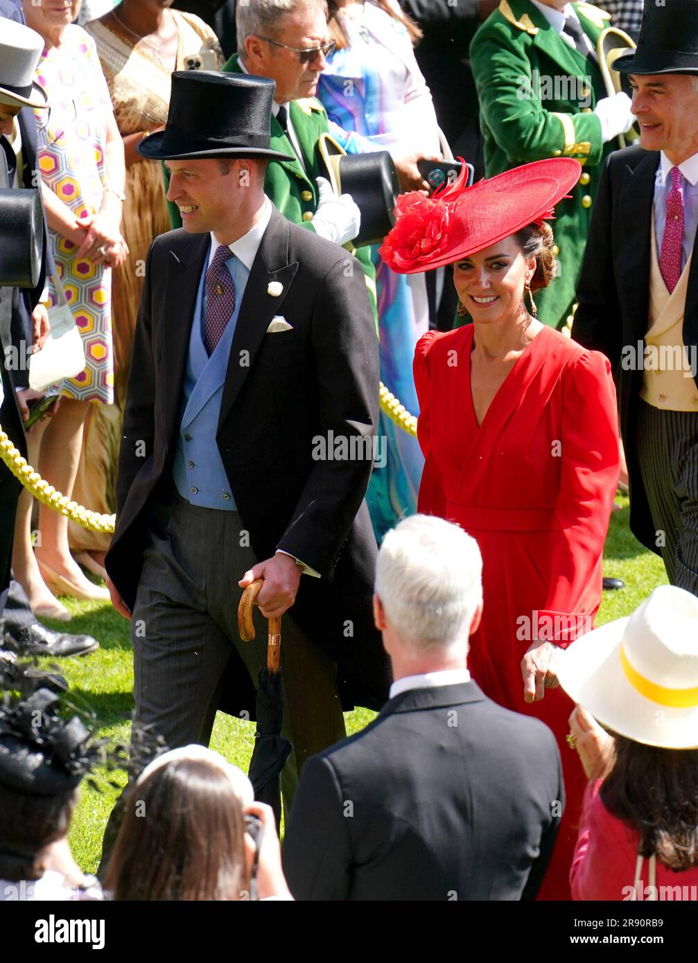 The Prince and Princess of Wales following the trophy presentation for ...