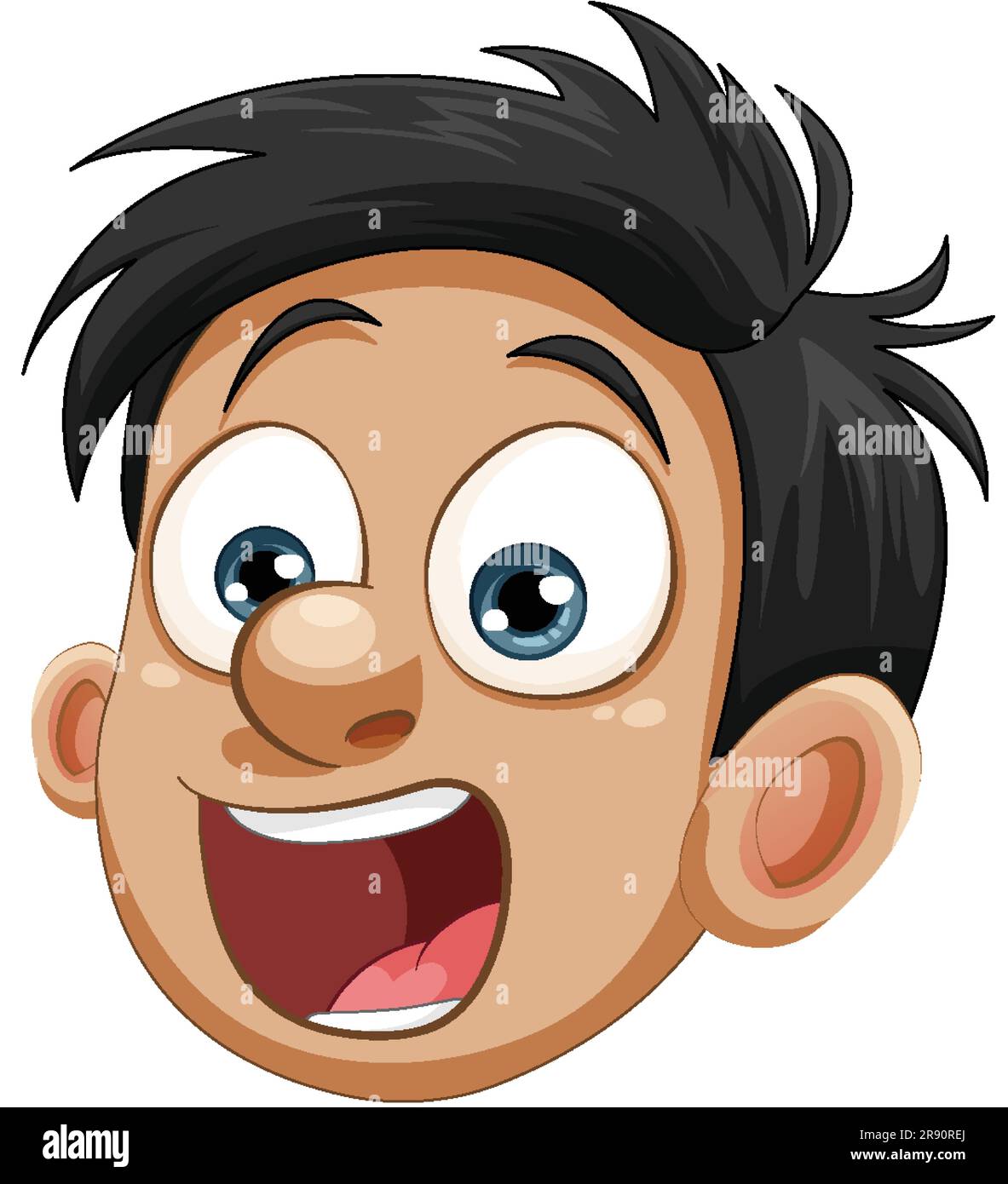 Boy with Shocked Expression Vector illustration Stock Vector Image ...