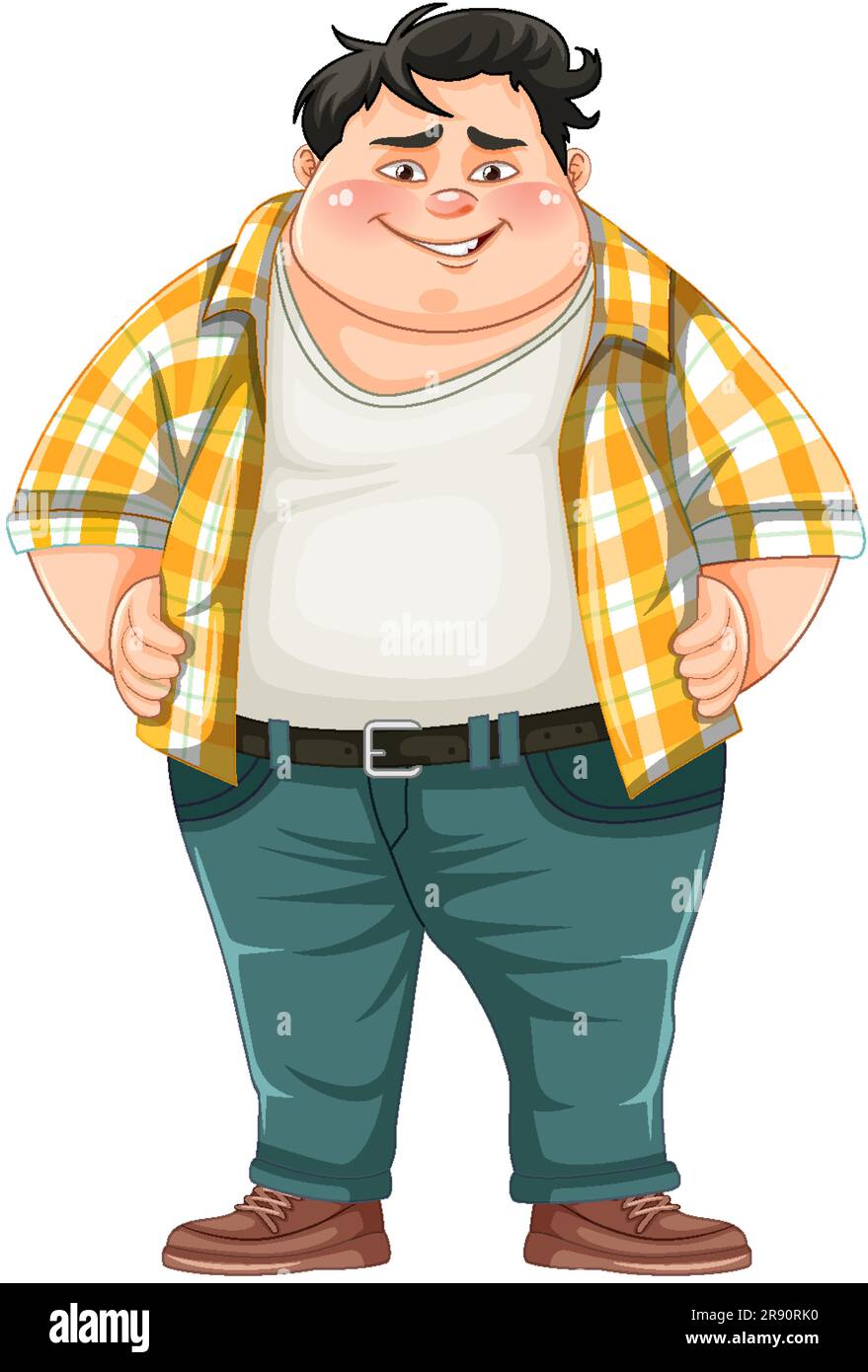 Fat male cartoon character illustration Stock Vector Image & Art - Alamy