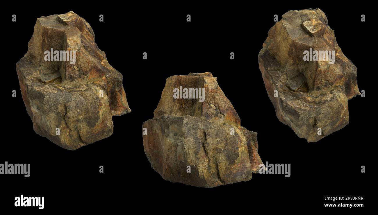 3d illustration of single rocks isolated on white background Stock ...