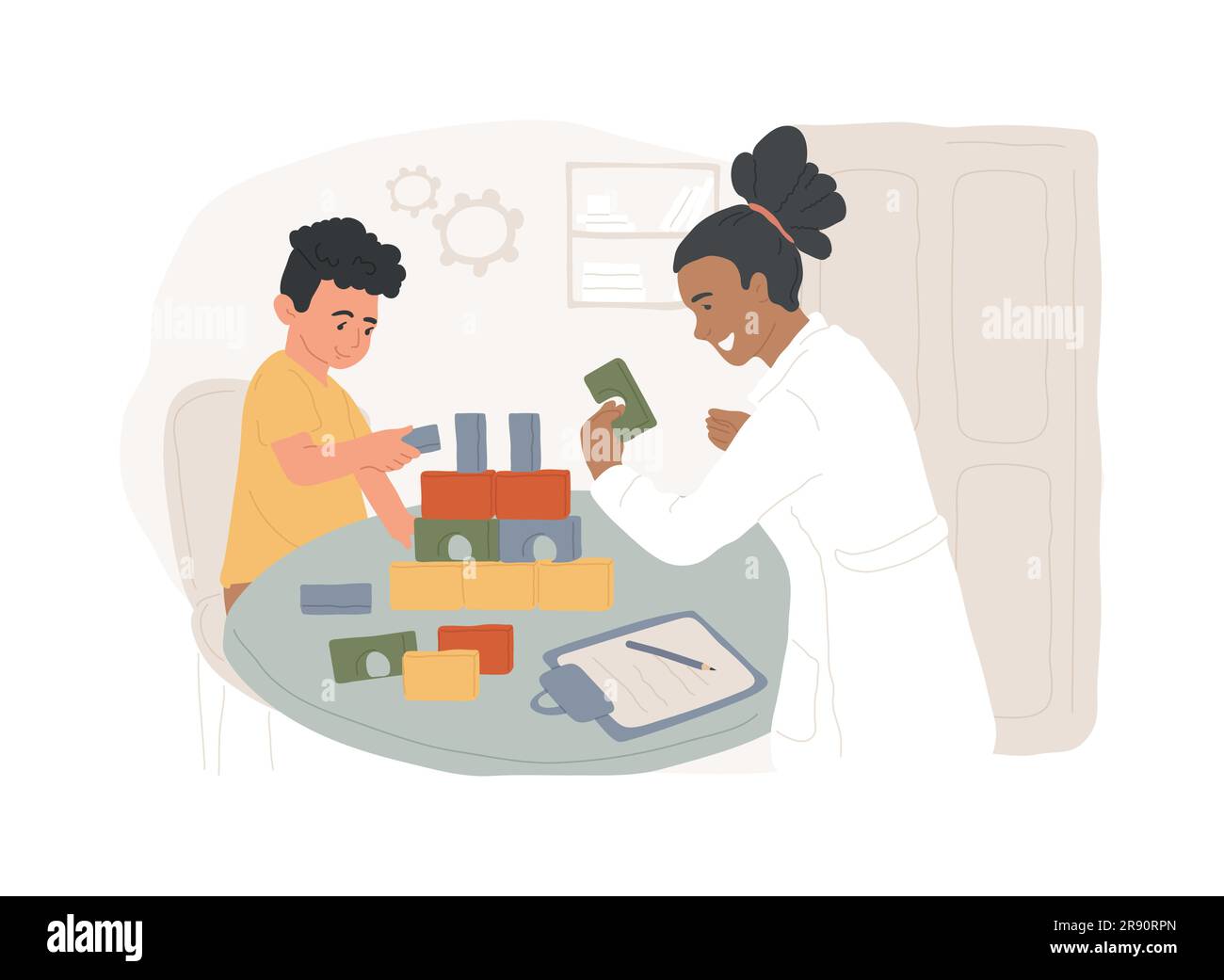 Autism treatment isolated concept vector illustration. Autism therapy ...