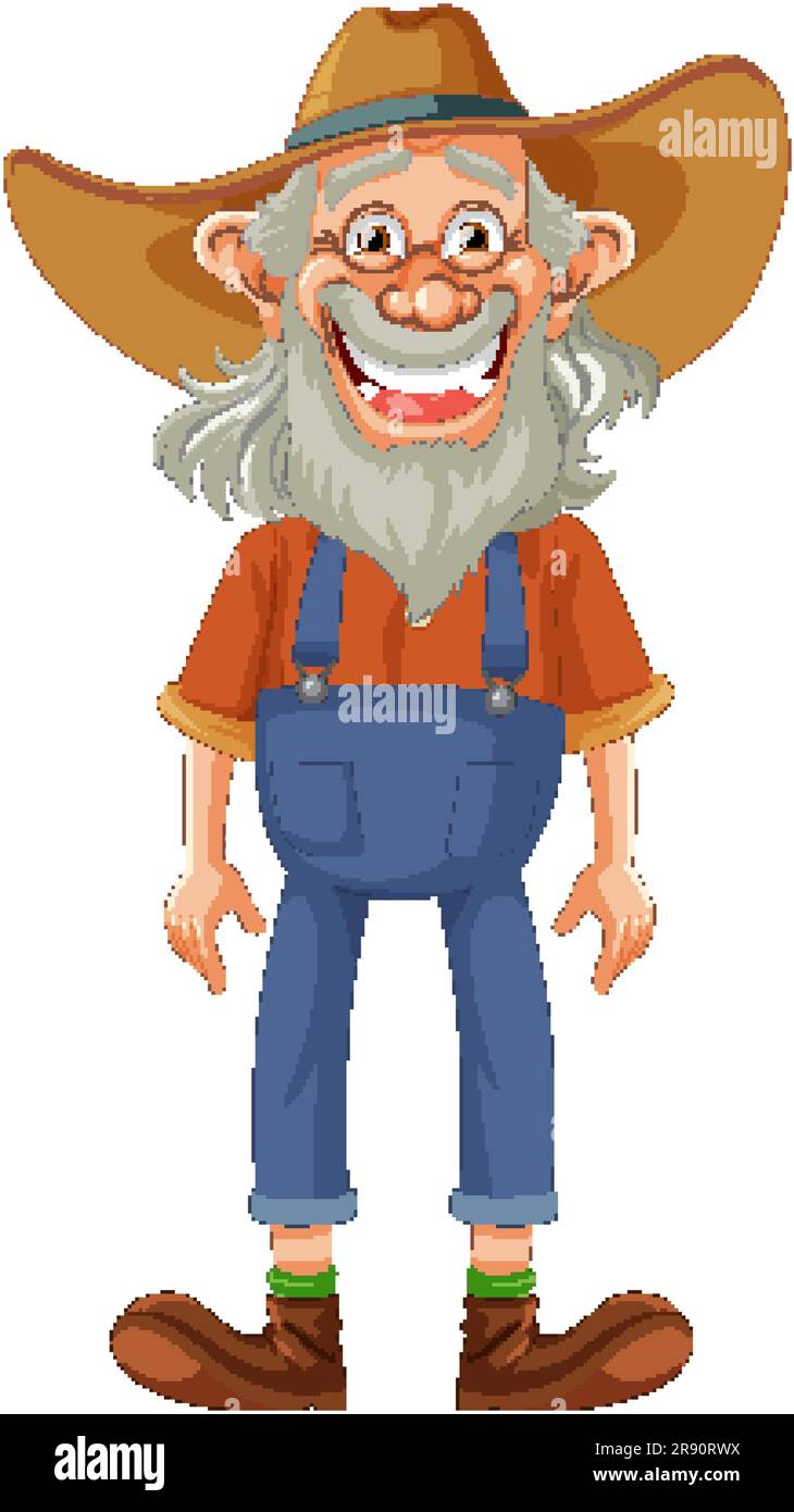 Funny Old Man Cartoon Character