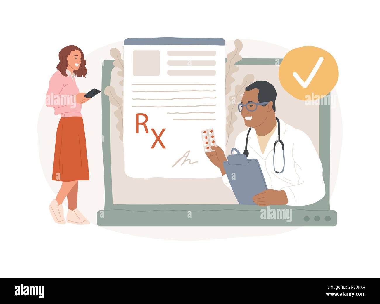 Online prescription system isolated concept vector illustration. Online ...