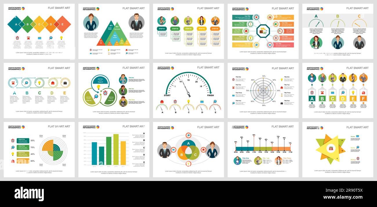 Colorful statistics or banking concept infographic charts set Stock ...