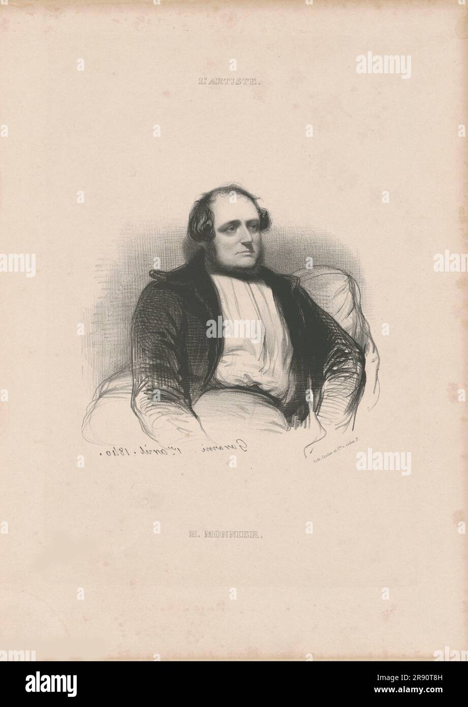 Portrait of Henry Monnier (1799-1877) , 1840. Private Collection Stock ...