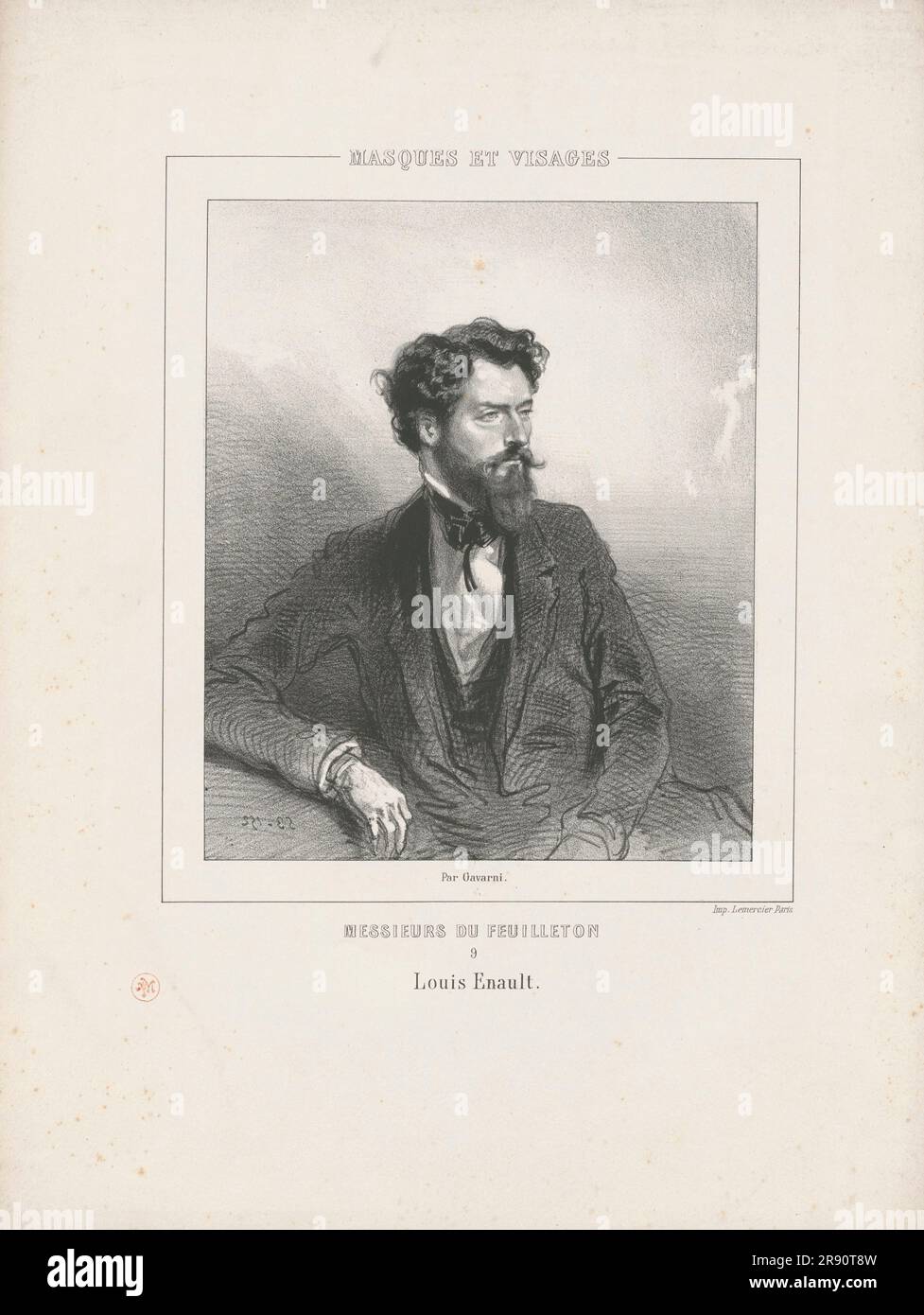 Portrait of Louis Énault (1824-1900), 1853. Private Collection Stock ...