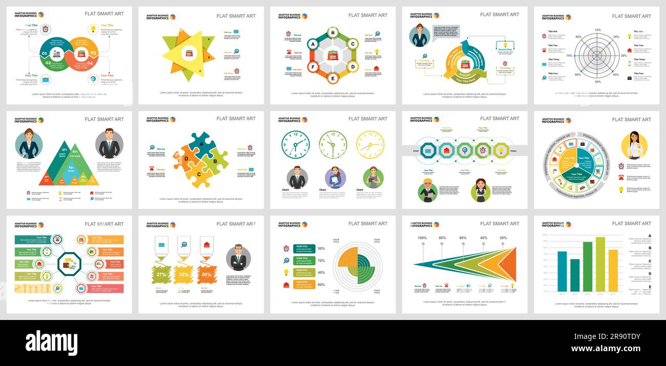 Colorful analysis or statistics concept infographic charts set Stock ...