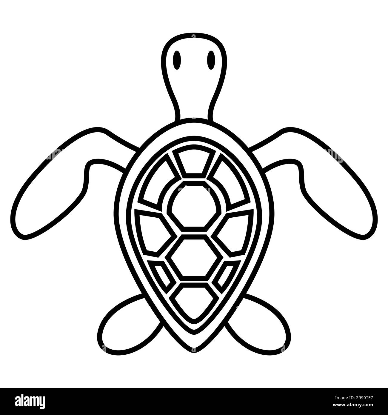 Green sea turtle art Black and White Stock Photos & Images - Alamy
