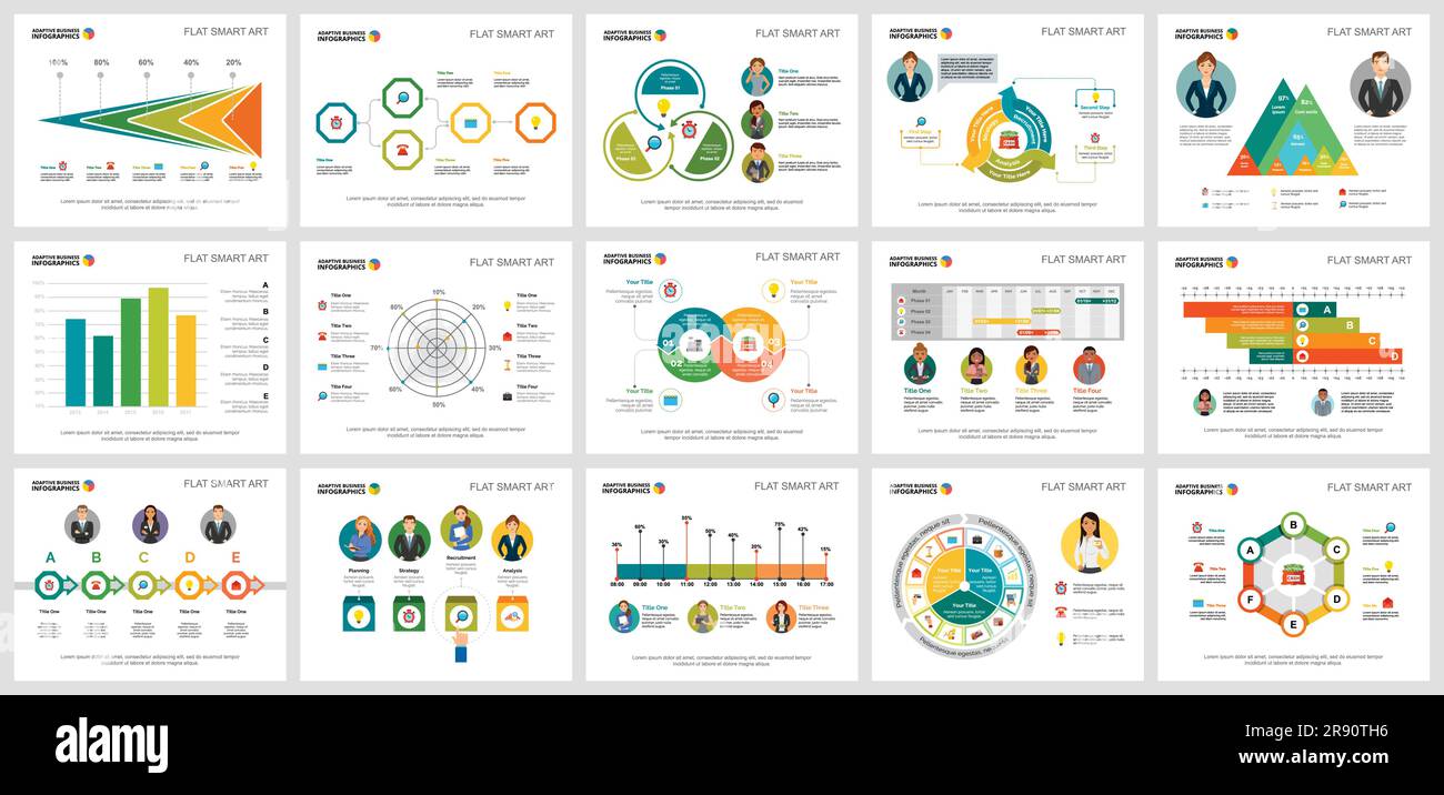 Colorful economy or research concept infographic charts set Stock ...