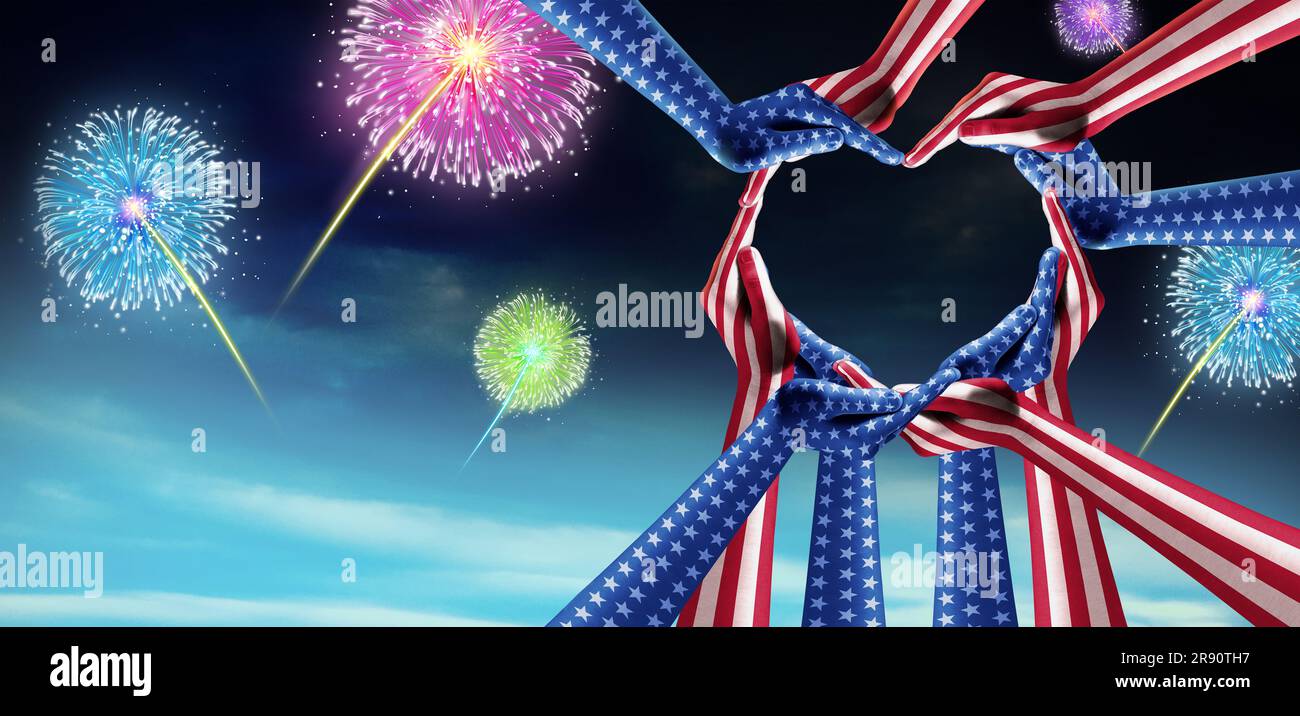 American flag fireworks hi-res stock photography and images - Alamy