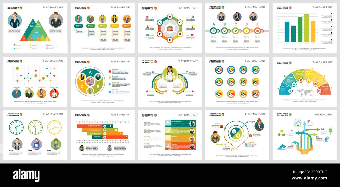 Colorful planning or ecology concept infographic charts set Stock ...