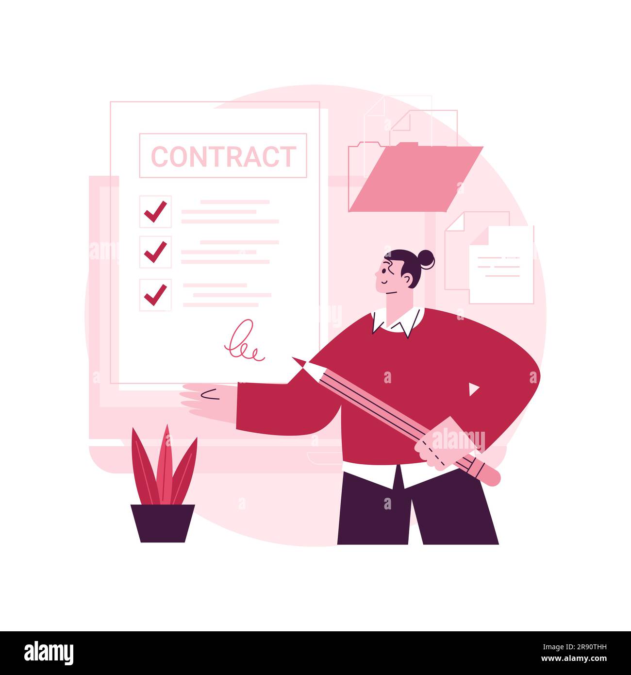 Electronic contract abstract concept vector illustration. E-commerce ...