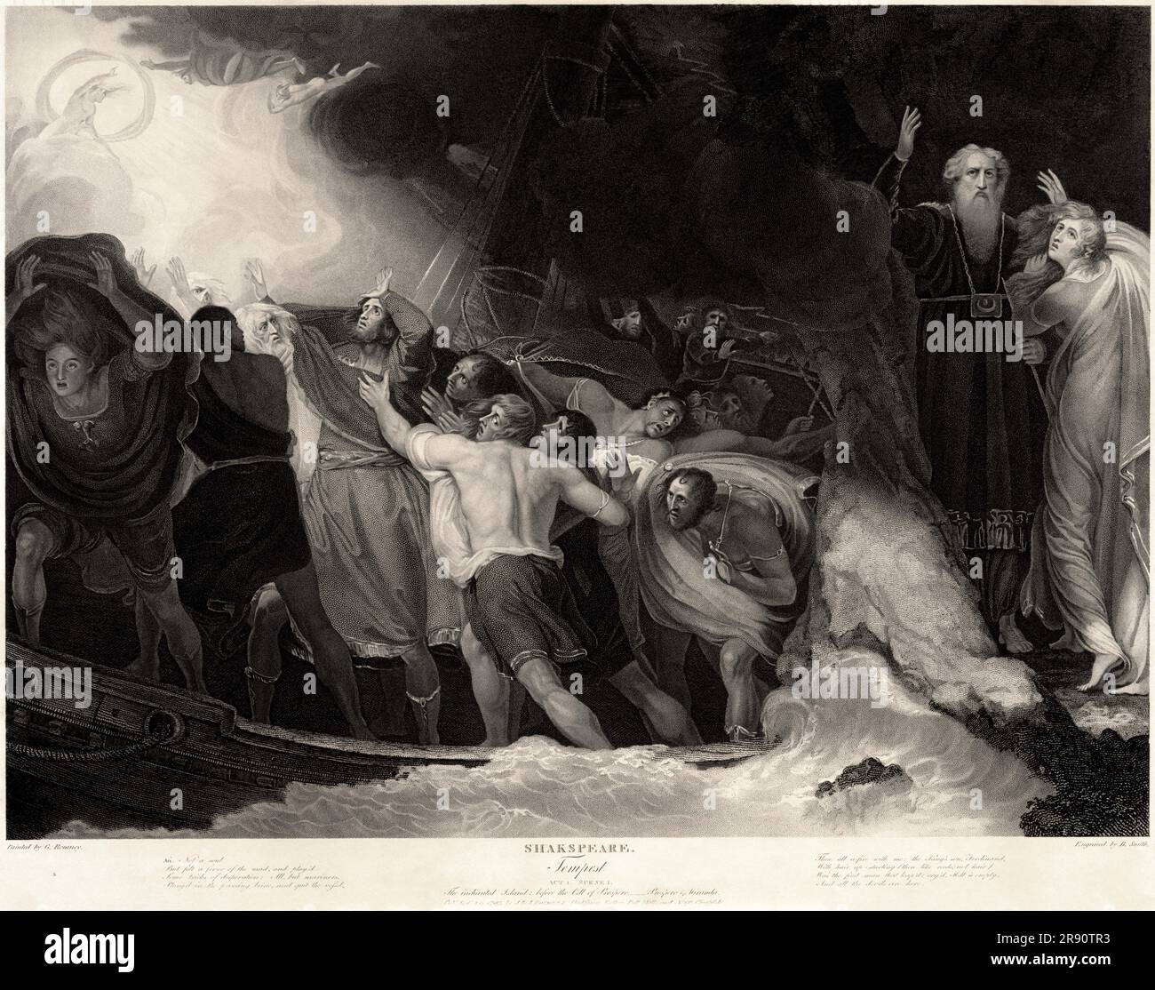 Scene from the play The Tempest by William Shakespeare, 1797. Private ...