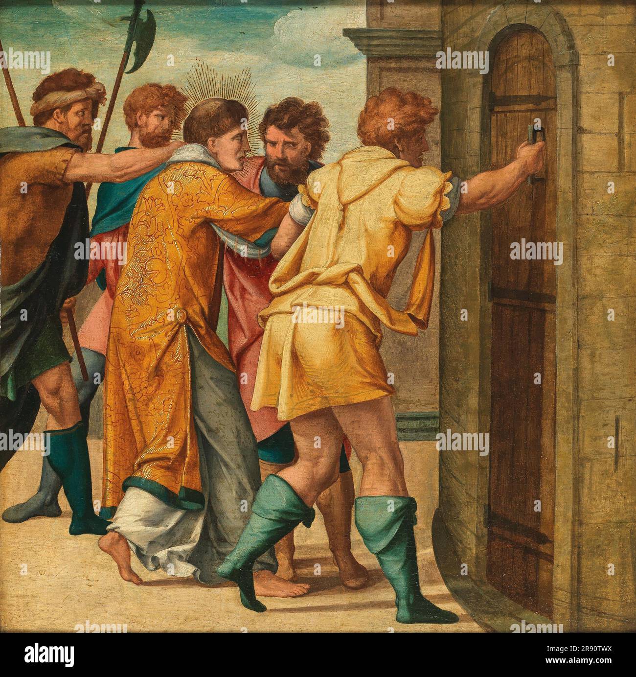 Saint Cyriacus is led to Prison (Cyriacus altar from St. Kunibert in ...