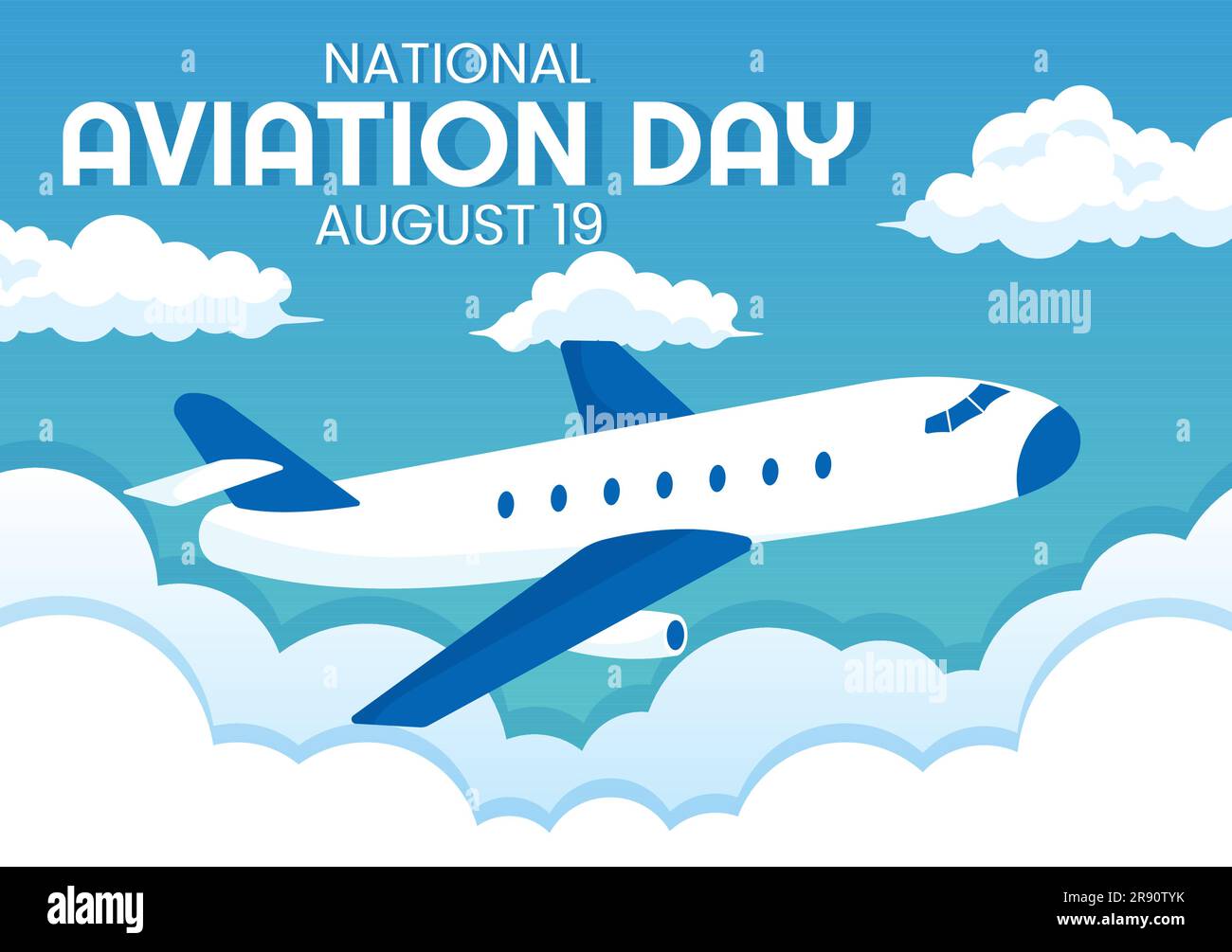 National Aviation Day Vector Illustration of Plane with Sky Blue ...
