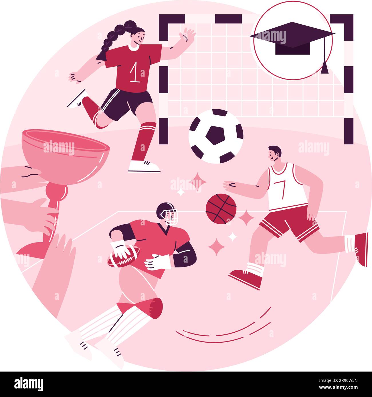 School sports team abstract concept vector illustration. School ...