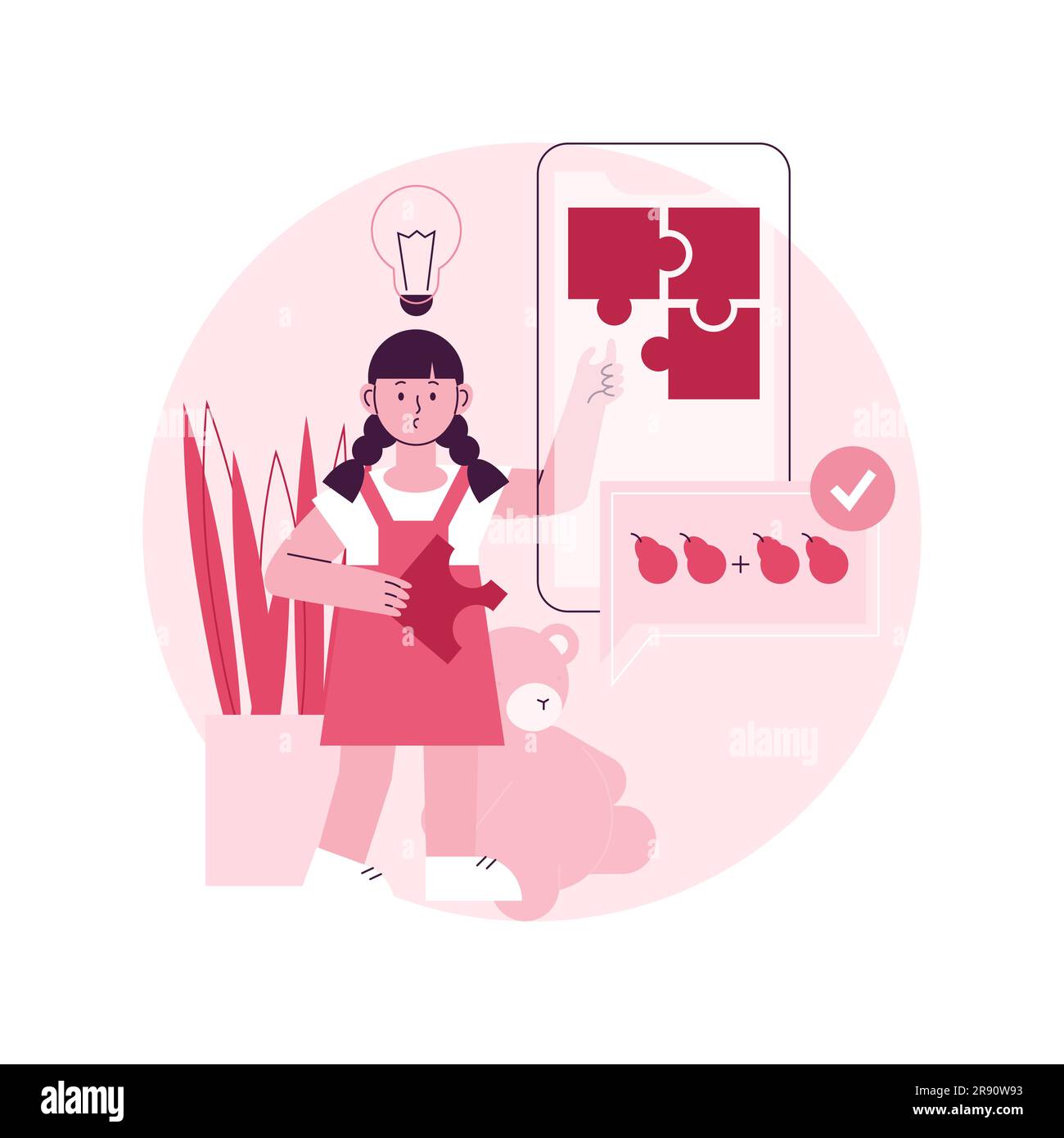 Early learning app abstract concept vector illustration. Preschool ...