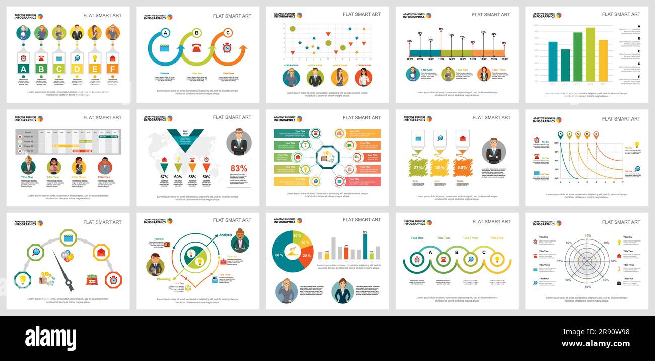 Colorful accounting or statistics concept infographic charts set Stock ...