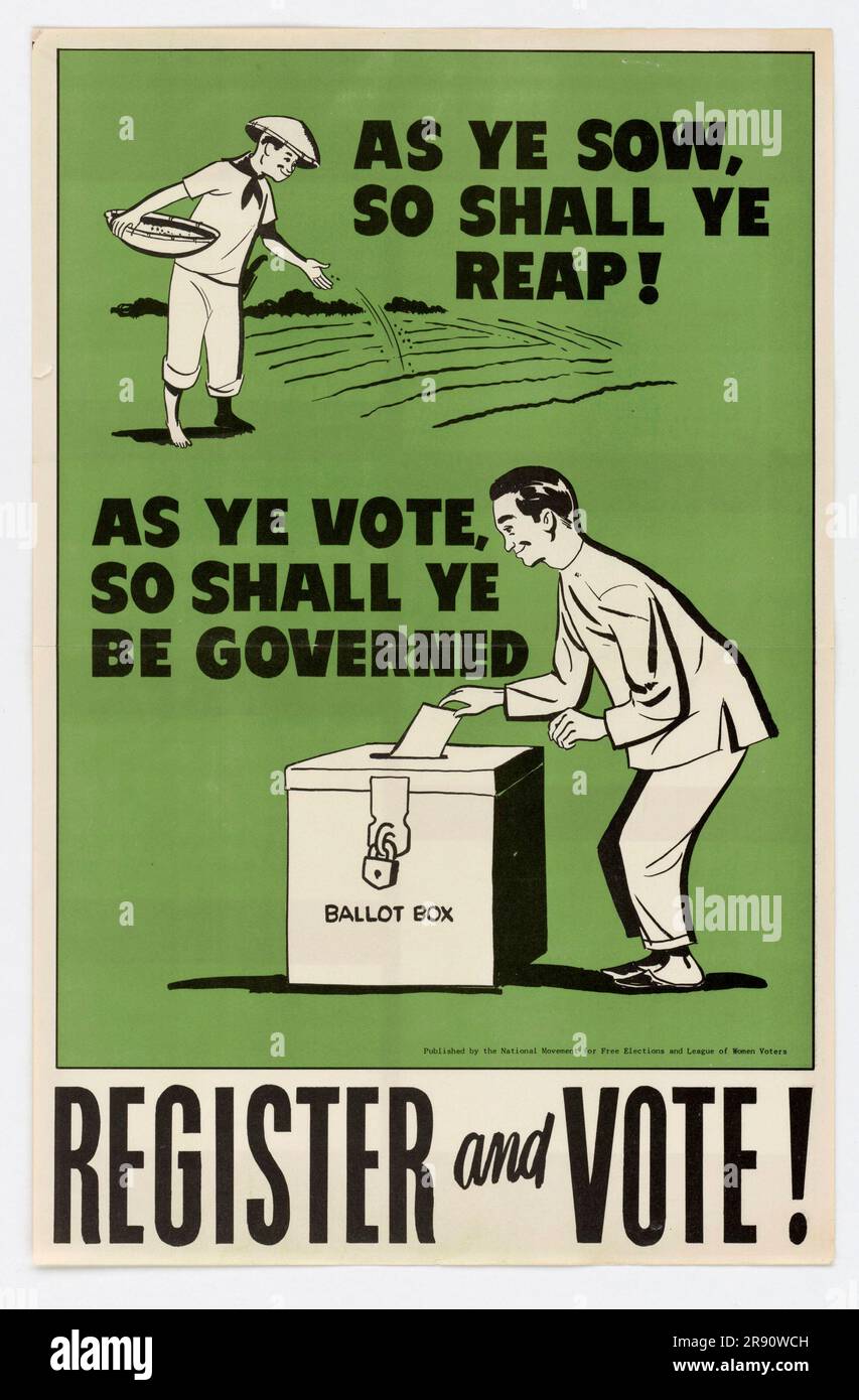 A vintage election poster reminding people of the importance of voting ...