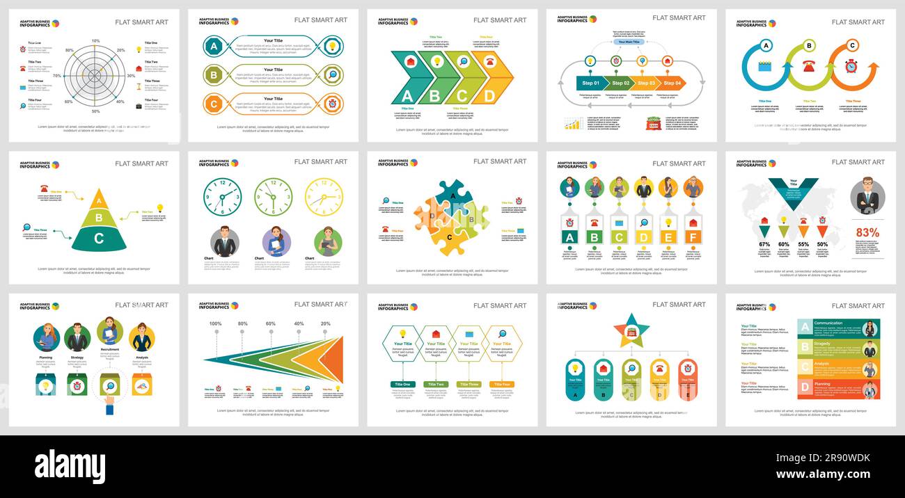 Colorful research or teamwork concept infographic charts set Stock ...