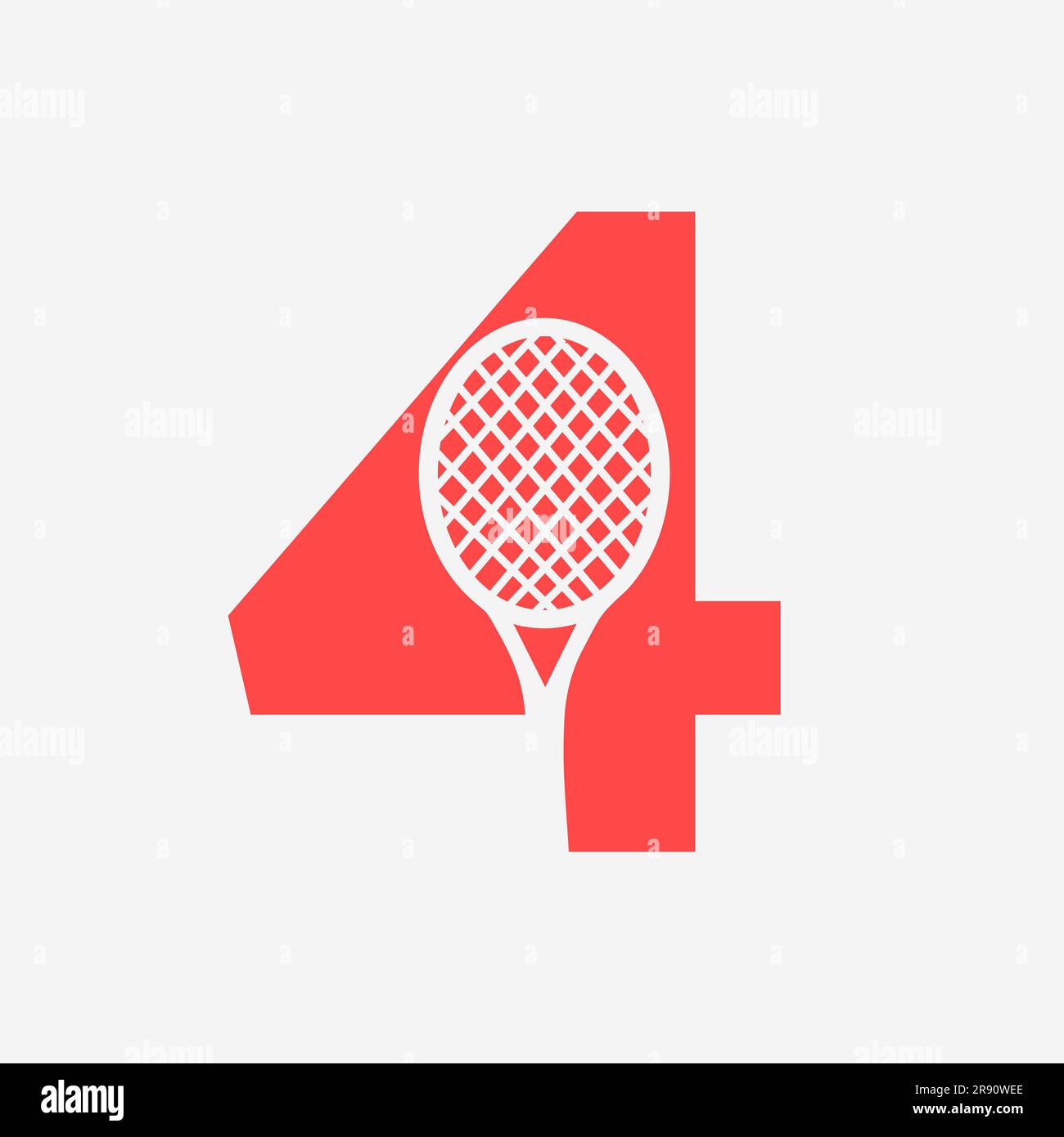 Letter 4 Padel Tennis Logo. Padel Racket Logo Design. Beach Table ...