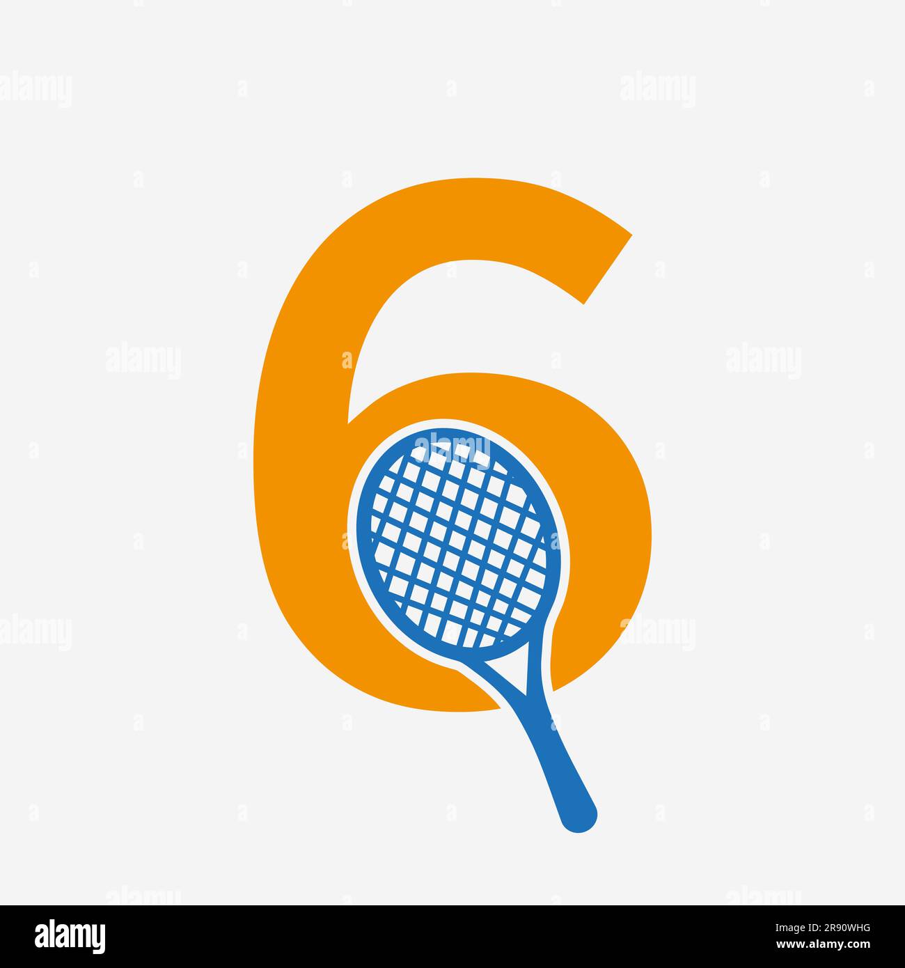 Letter 6 Padel Tennis Logo. Padel Racket Logo Design. Beach Table ...