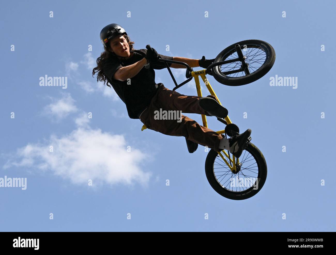 23 June 2023, Hesse, Frankfurt/Main: BMX pro Sebastian Martinez from ...