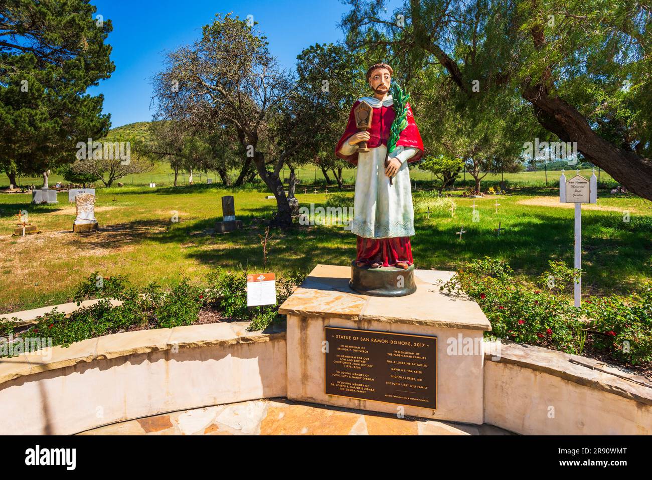 Statue of San Ramon at the Chapel of San Ramon, Santa Barbara County ...