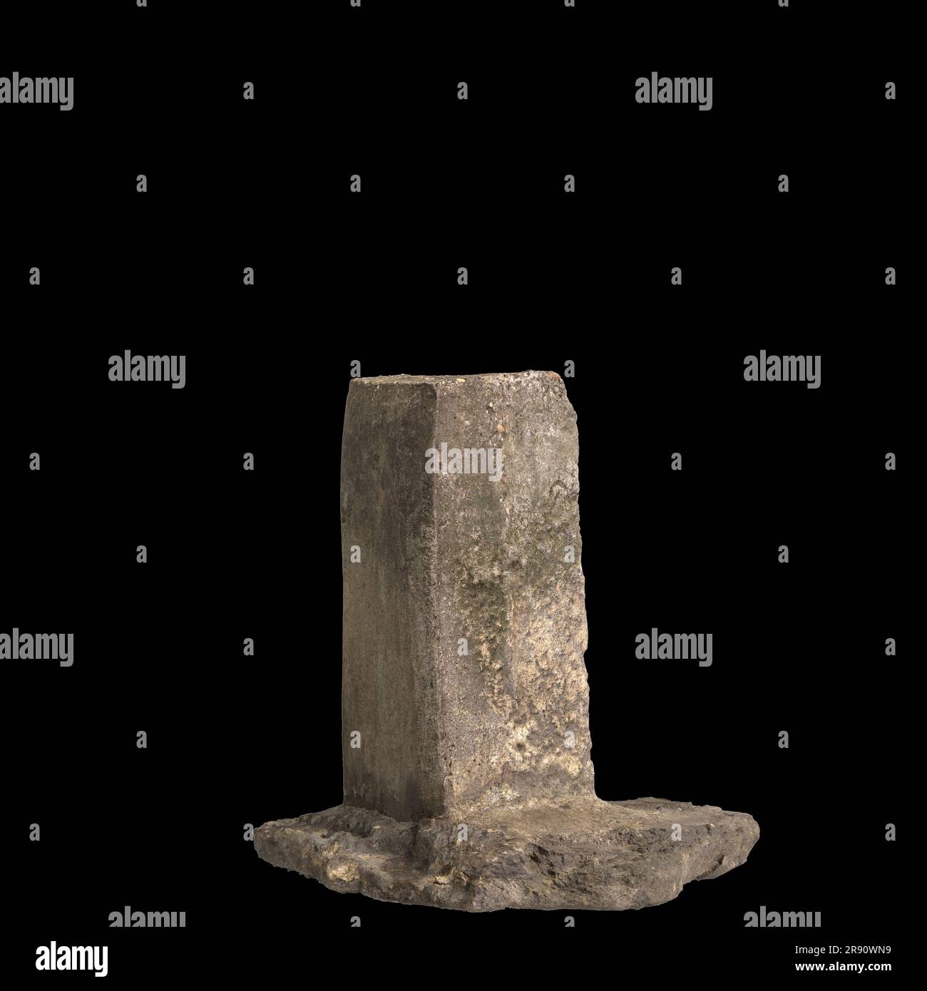3d illustration of old milestones isolated on black background Stock ...