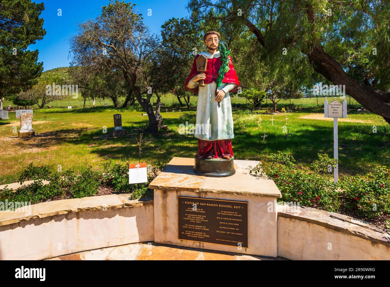 Statue of San Ramon at the Chapel of San Ramon, Santa Barbara County ...
