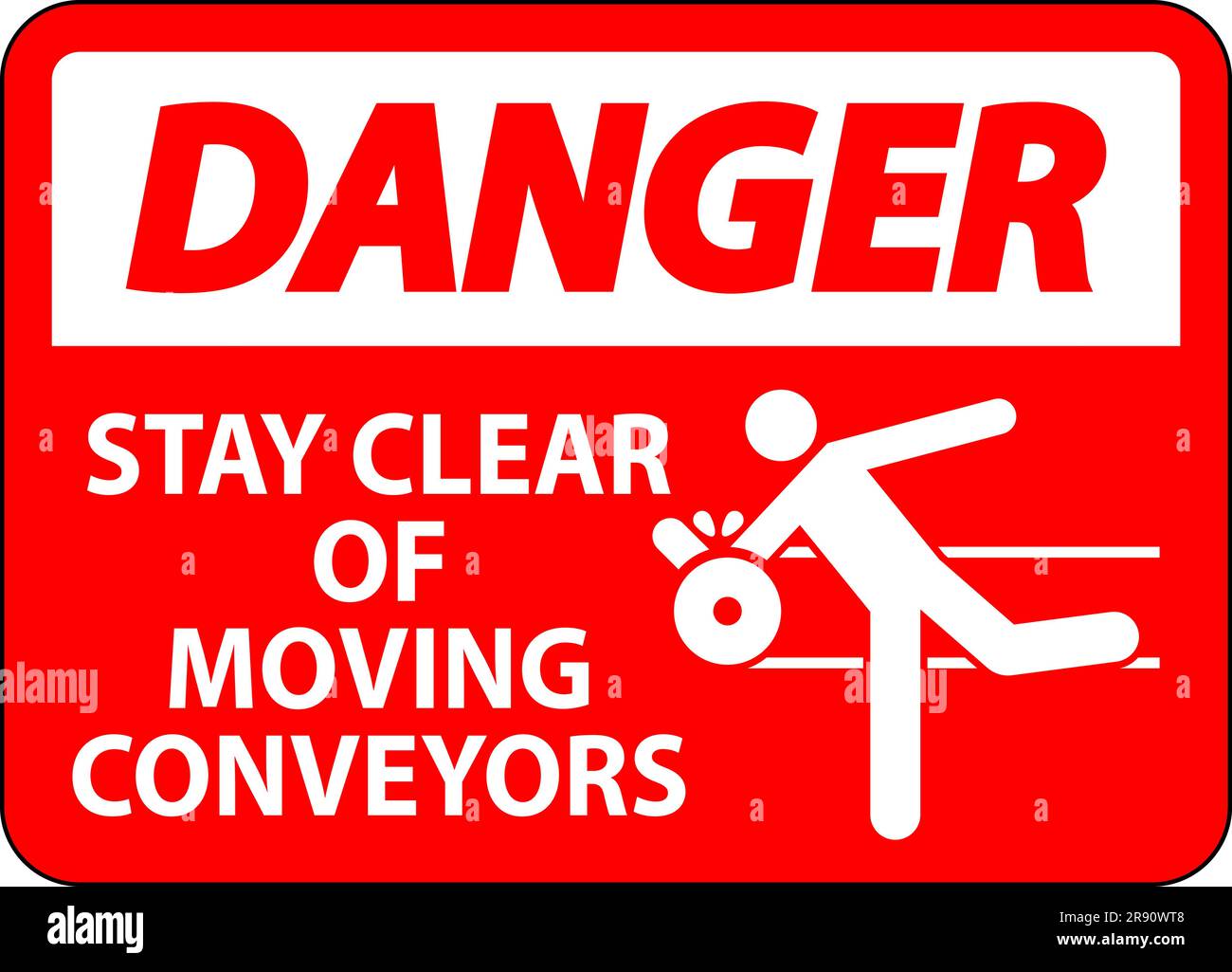 Danger Sign Moving Conveyors Stay Clear Stock Vector Image & Art - Alamy