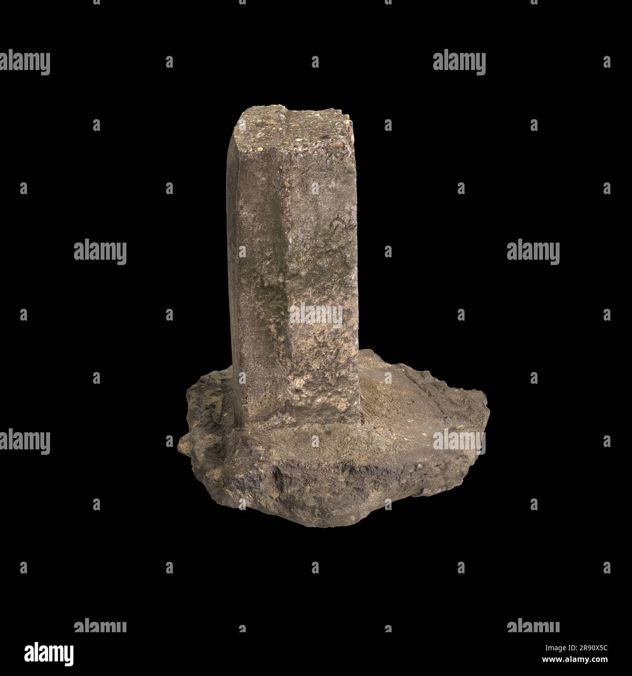 3d illustration of old milestones isolated on black background Stock ...